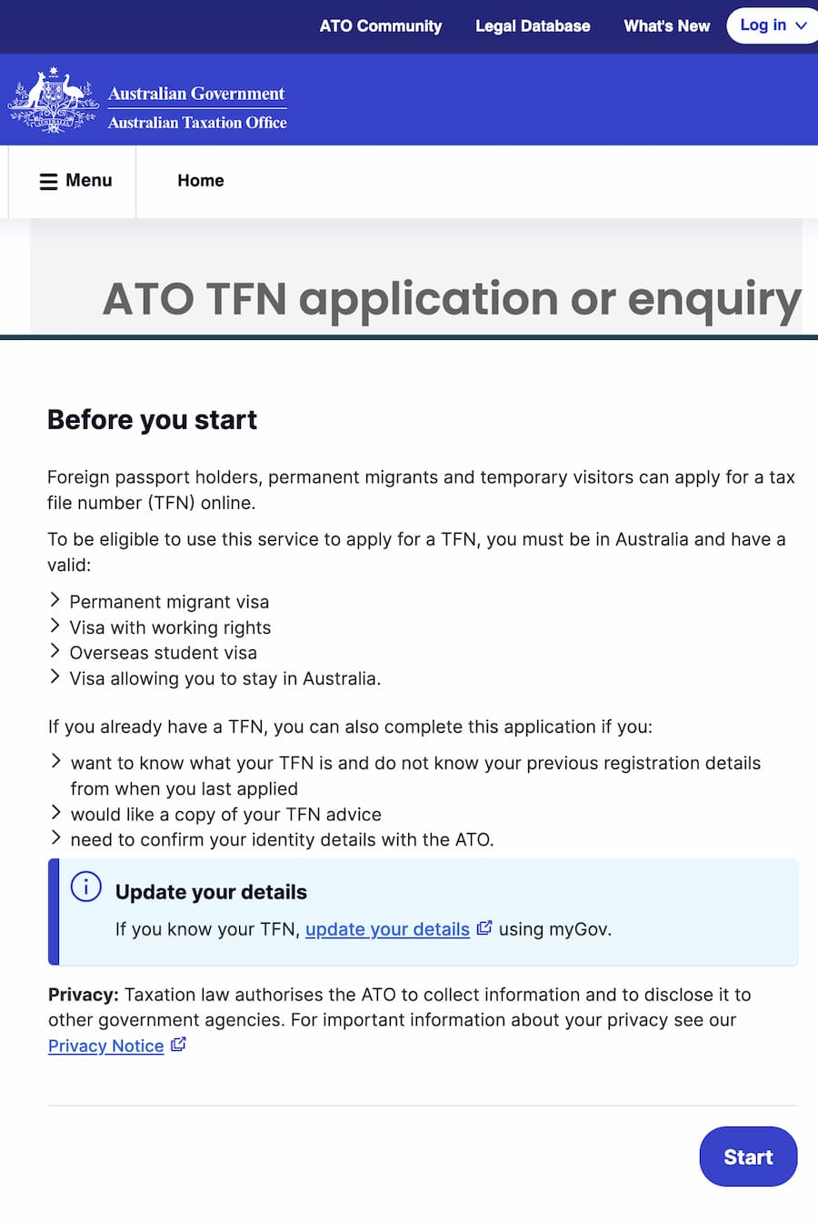 【2024年度版】オーストラリア TFN申請方法を画像付きで解説！ - annieslog